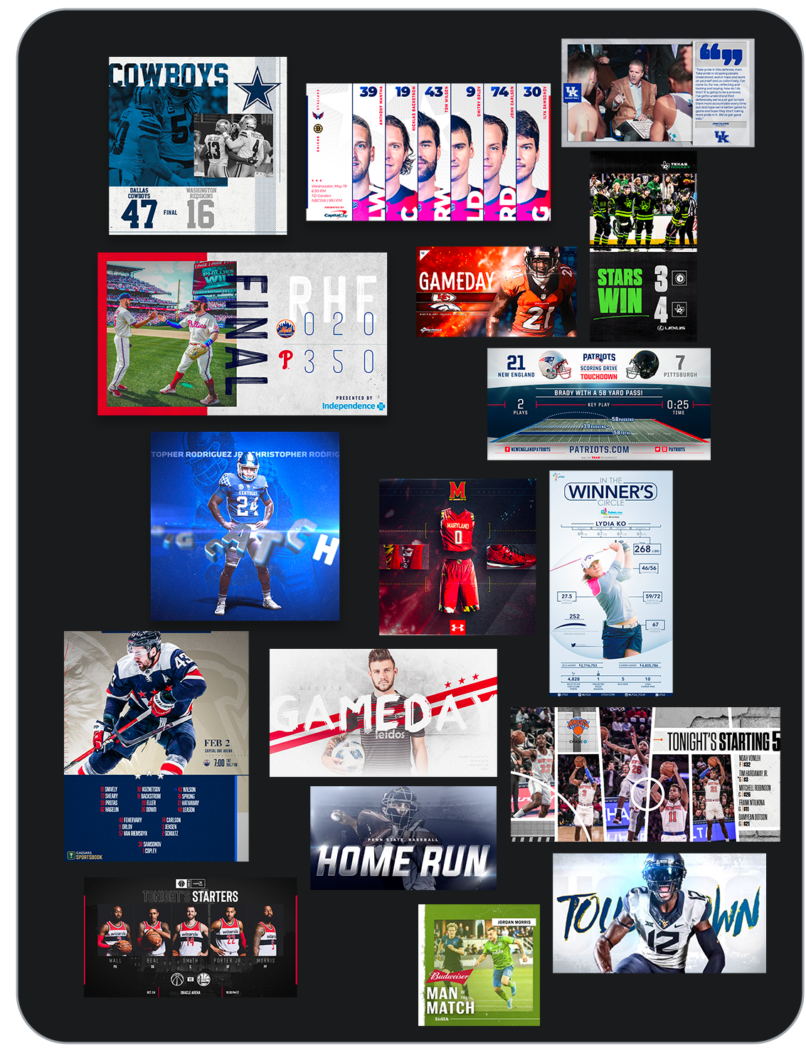 Videoboard Graphics & Motion Templates powered Team Infographics